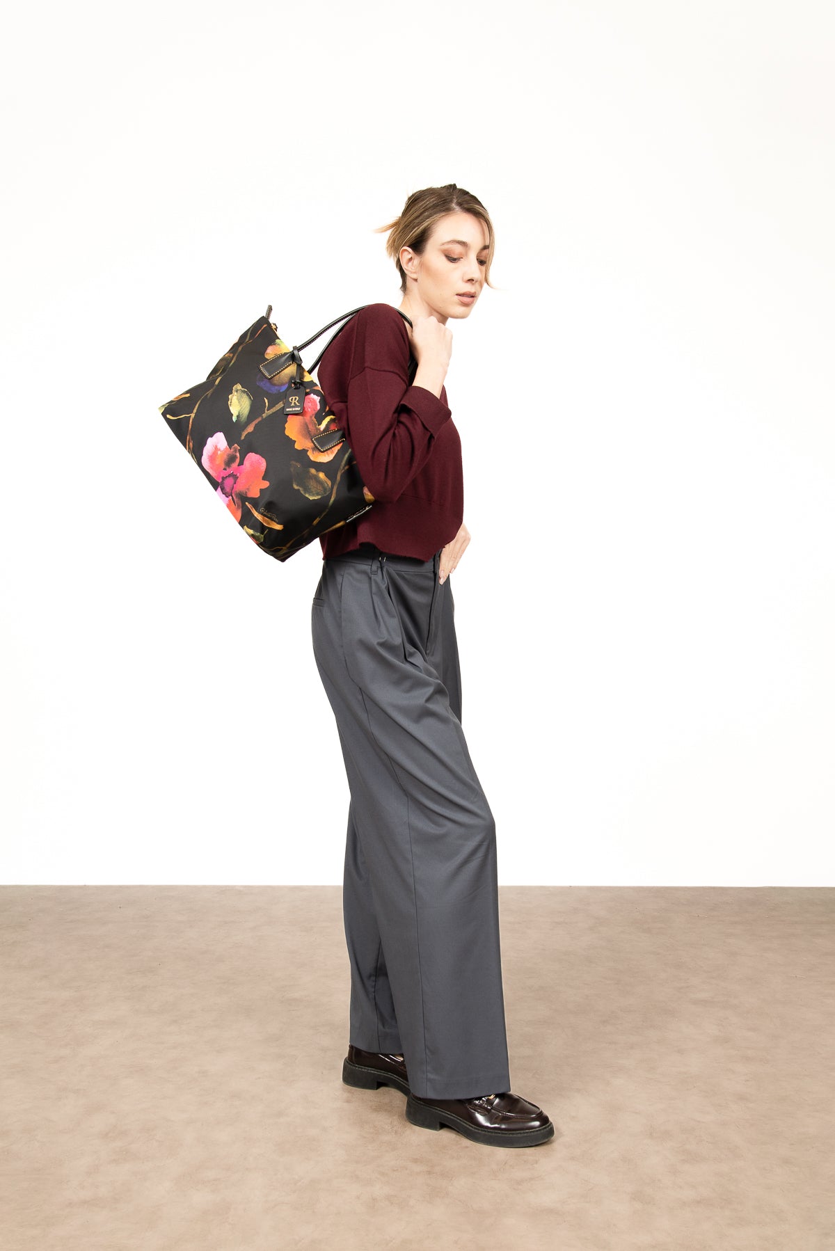 Robertina Large Flower Black | Tote Bag - Roberta Pieri